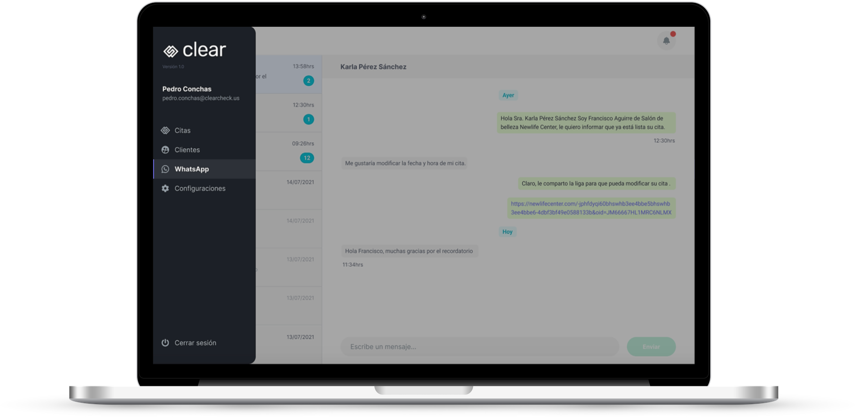 New feature: Interact with your customers using WhatsApp from Clear - Clear